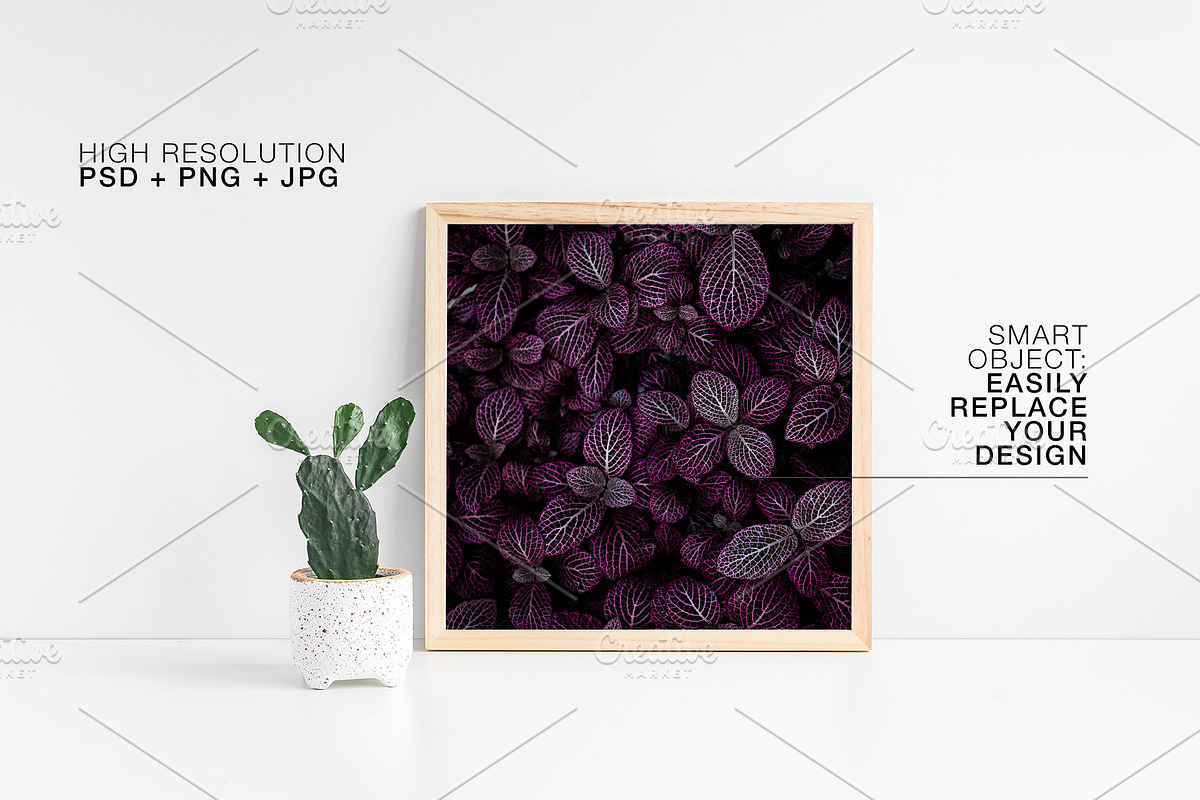Square Frame Mockup 30x30 PSD JPG, a Print Template by Salt Color Studio