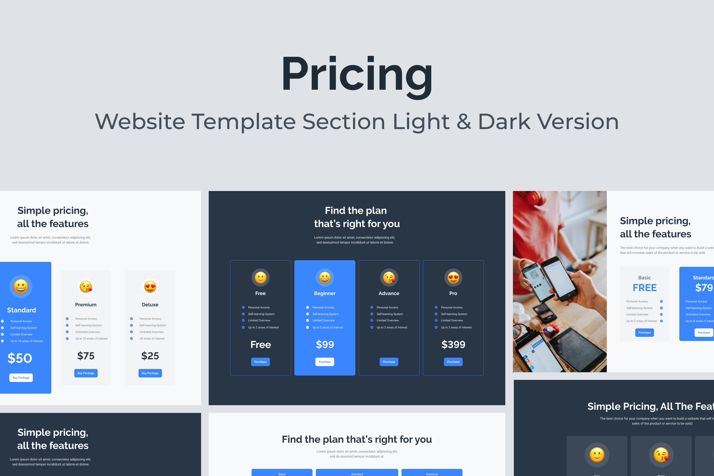 Web Pricing Plan Section Template, a Landing Page Template by Kreativ Space