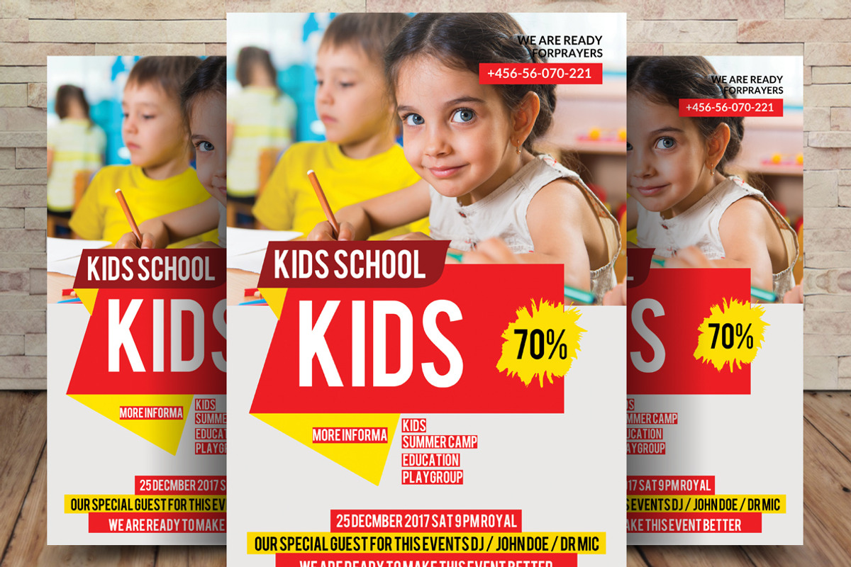 School Flyer, a Flyer Template by graphicforest