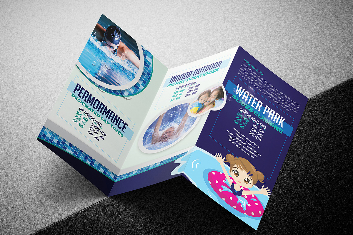 Swimming Pool Trifold Brochure, a Brochure Template by BrandPacks