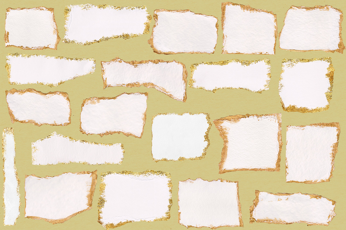 40 Gold plated torn paper elements, an Object Graphic by Liquid ...