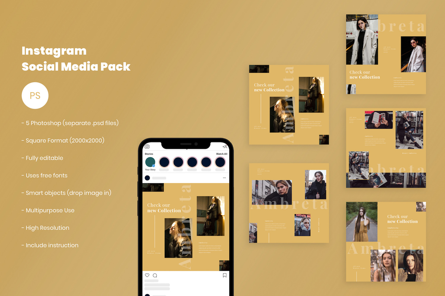 Instagram Social Media Pack, a Social Media Template by PuriCreative