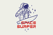 Space Surfer, a Technology Illustration by hand draw