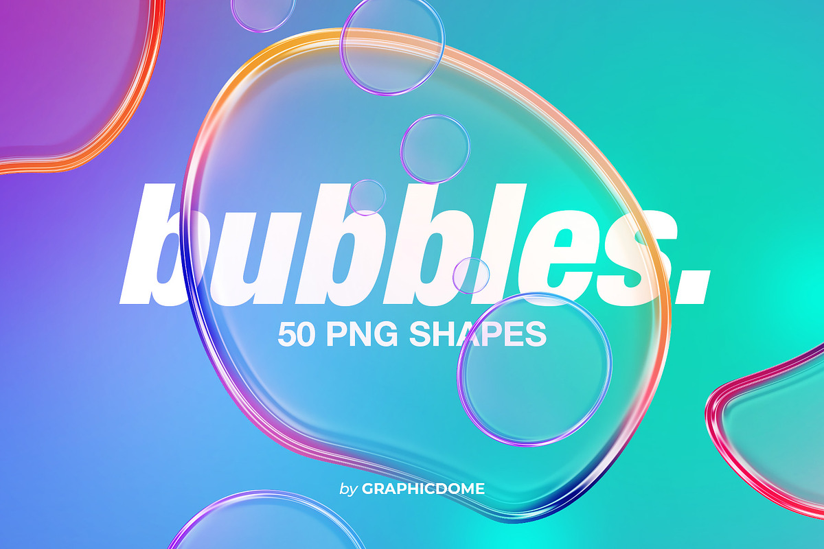 50 Bubbles PNG Shapes, an Object Graphic by Graphicdome