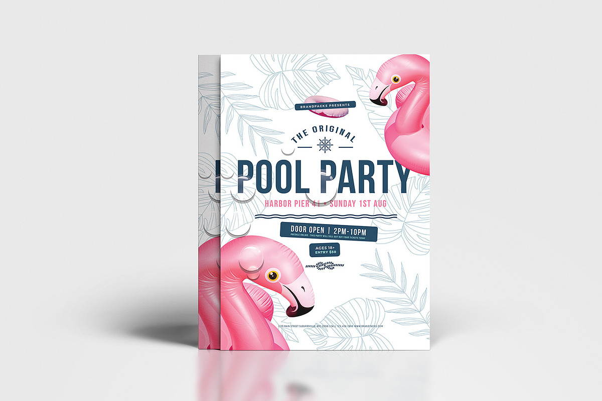 Modern Pool Party Poster / Flyer, a Flyer Template by BrandPacks