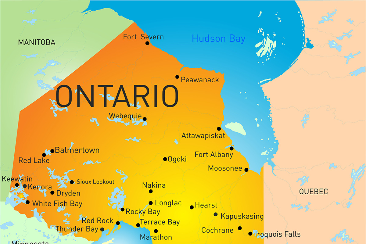 map of Ontario Province, an Illustration by Jan Jack Russo Media