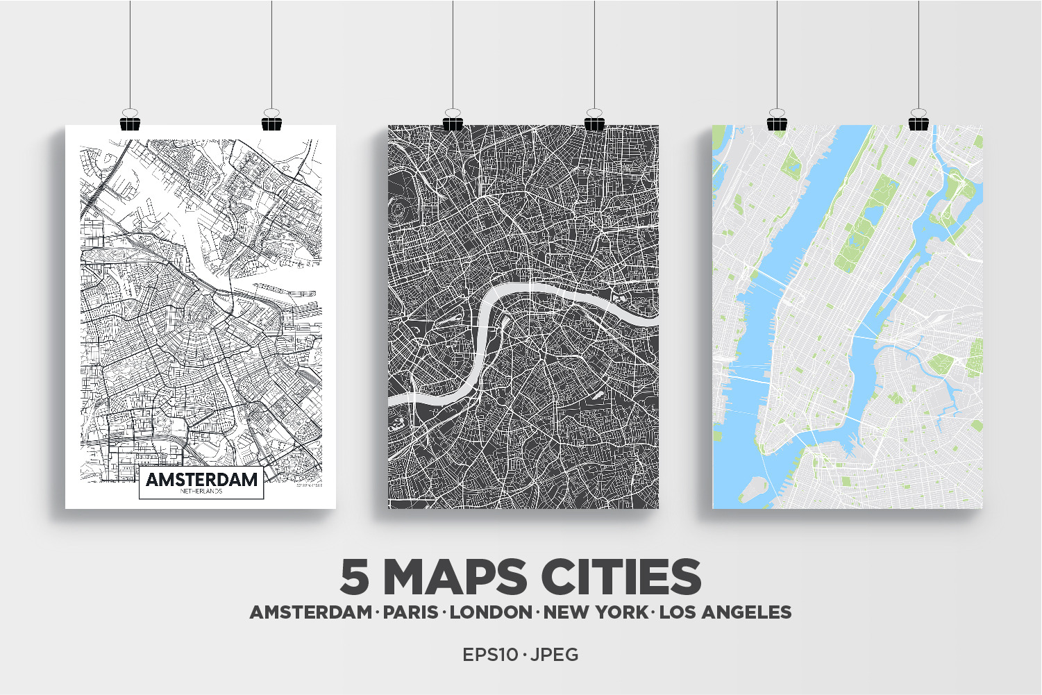 5 maps cities, a Decorative Illustration by MaximGertsen