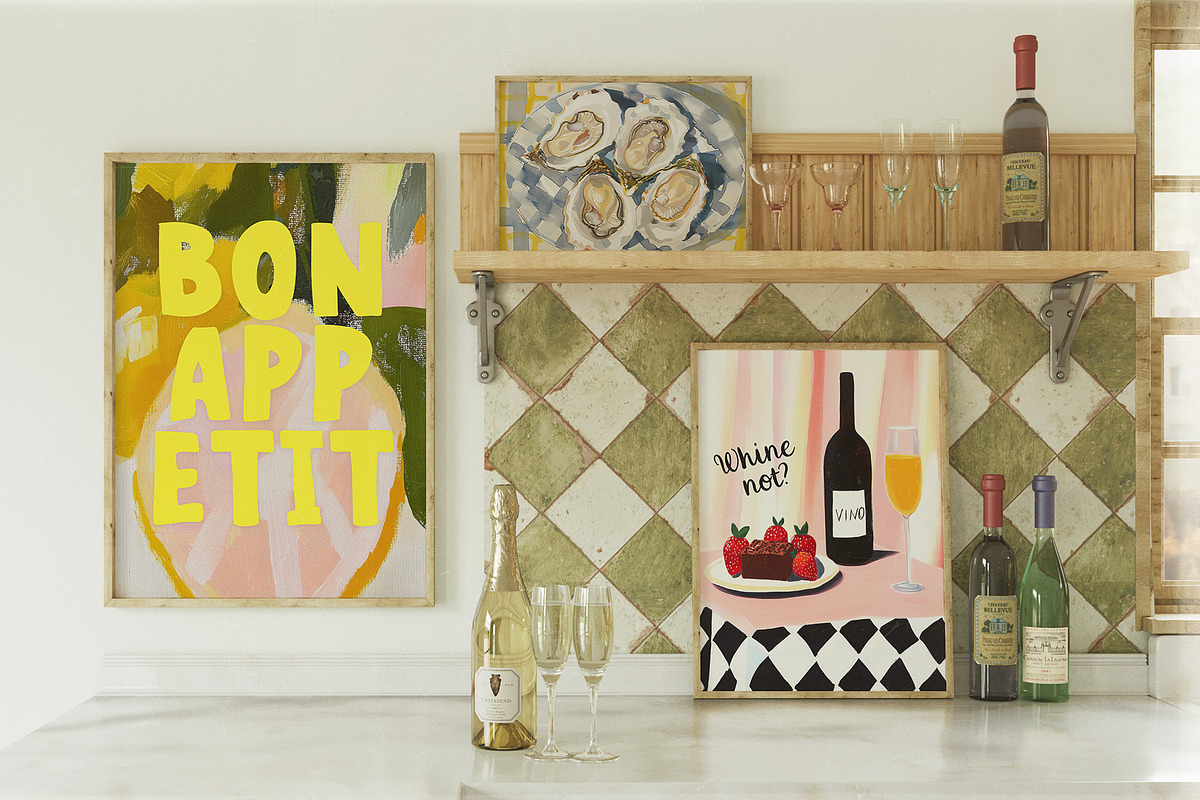 MIXED PRINTS WAll ART GALLERY, a Background Graphic by lerinartstudio