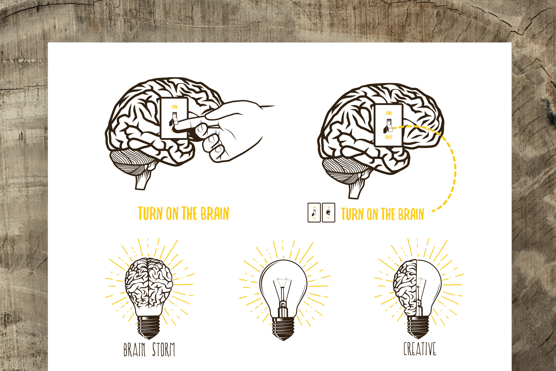 Brain storm. Turn on the brain., an Object Graphic by DOBROGRAPH
