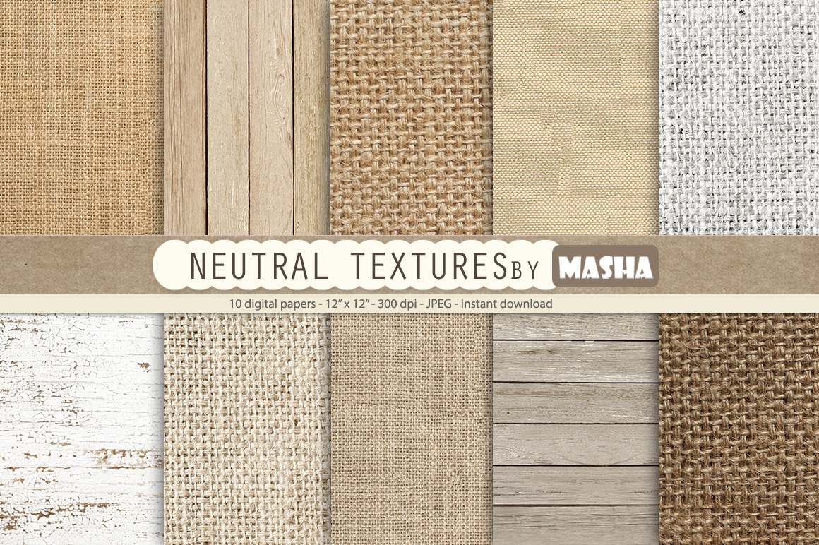 NEUTRAL TEXTURES digital papers, a Texture Graphic by Masha Studio