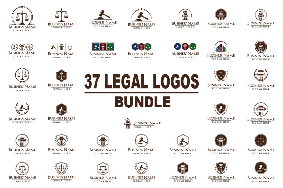 37 legal logos bundle, a Branding & Logo Template by denayunebgt