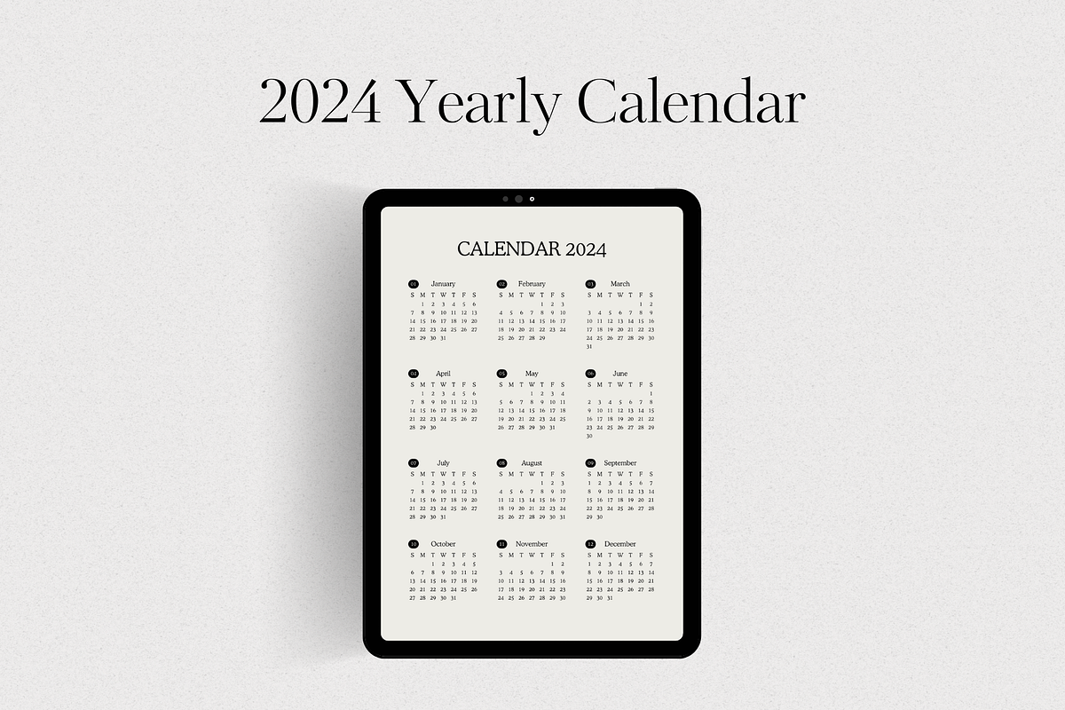 Undated Yearly Digital Planner, a Stationery Template by The Chaos Project