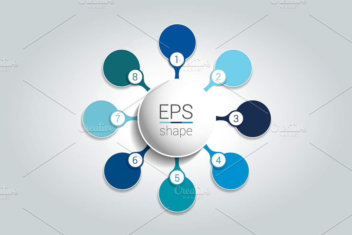 8 steps flow chart., a Graphic by VectorAN