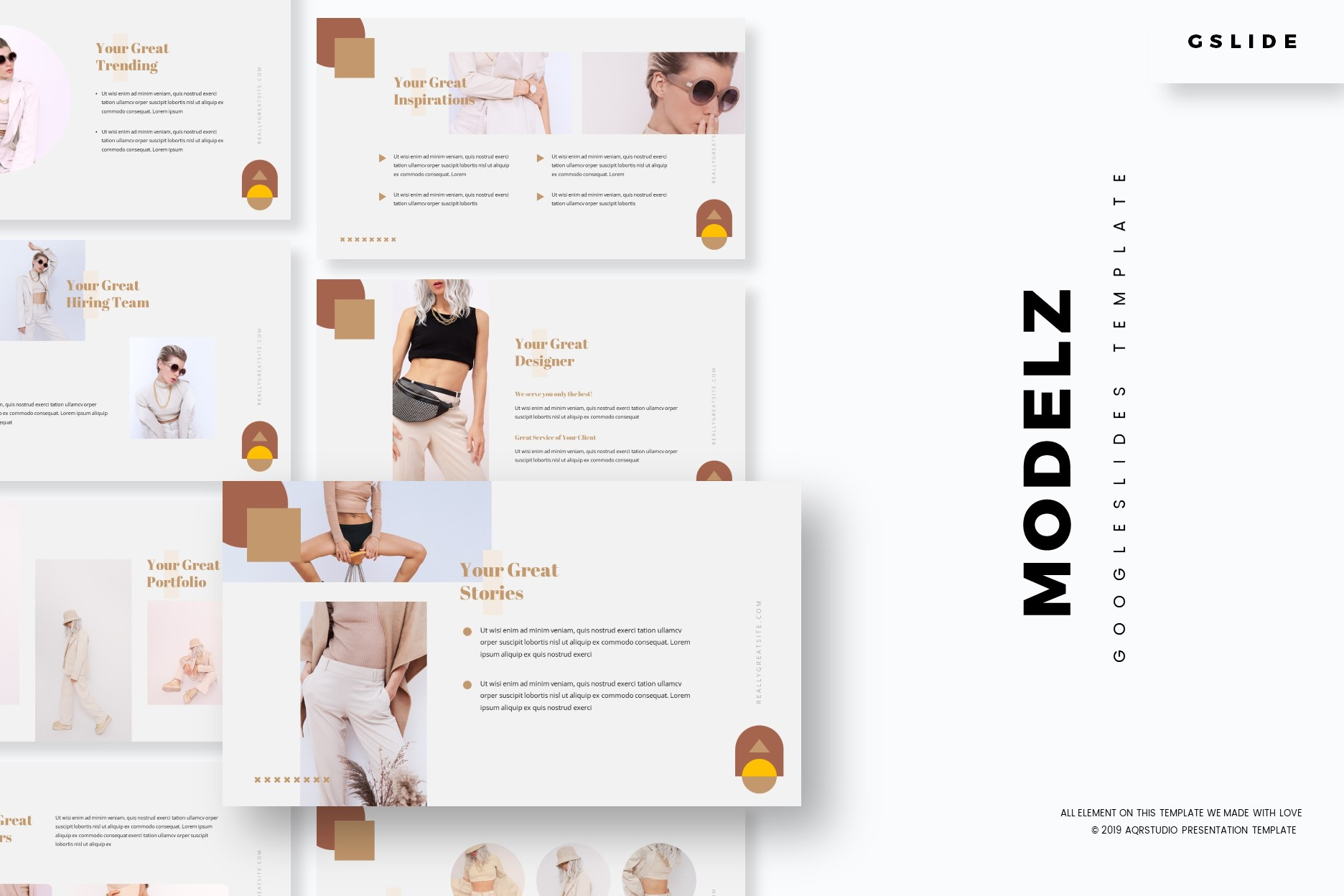Modelz - Google Slides Template, a Presentation Template by AQR Studio