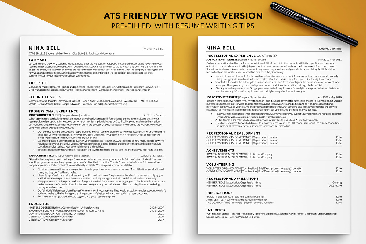 Modern ATS Resume Template One Page, a Resume Template by BestResumes.Co