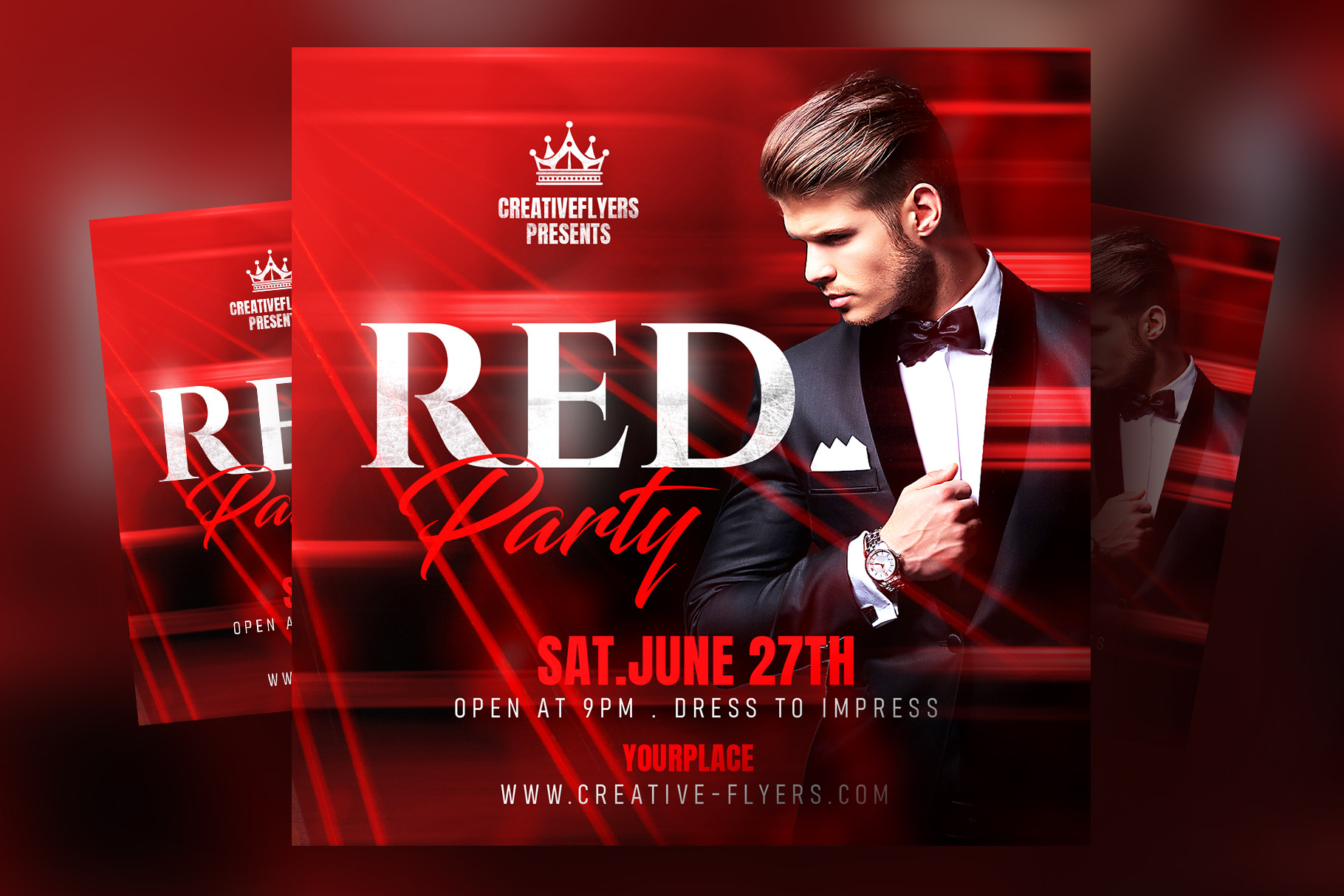Red Party Flyer Template, a Flyer Template by Rome B Creation