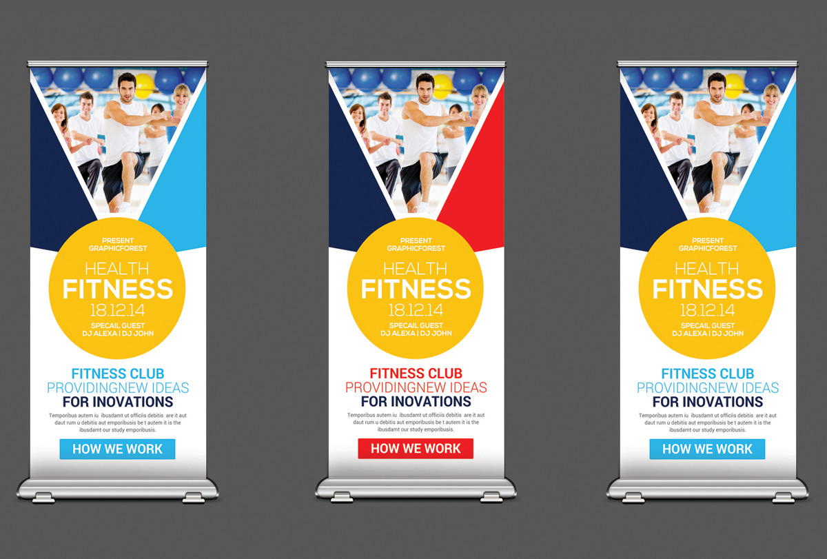 Health & Fitness Rollup Banners, a Flyer Template by graphicforest