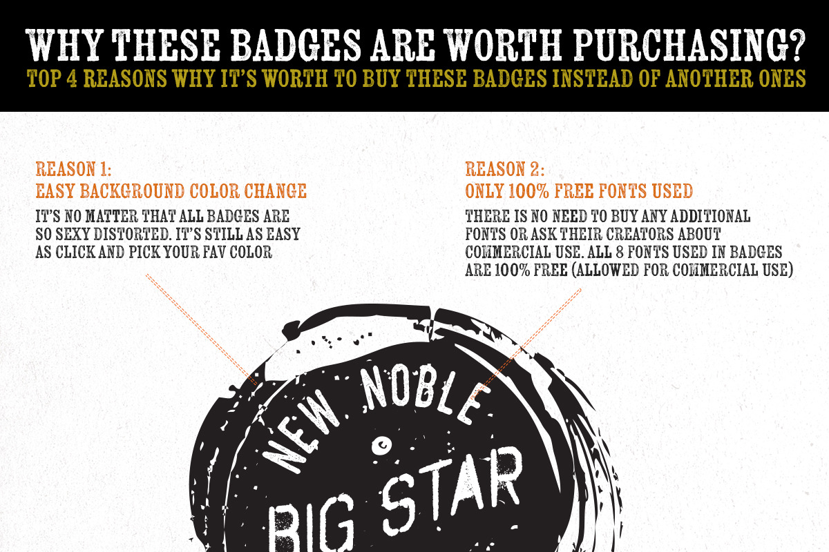 50 Rounded Rough Badges, a Branding & Logo Template by Frisk Shop ...