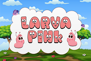 Larva Pink - Modern Kids Font, a Sans Serif Font by overlaytemplates