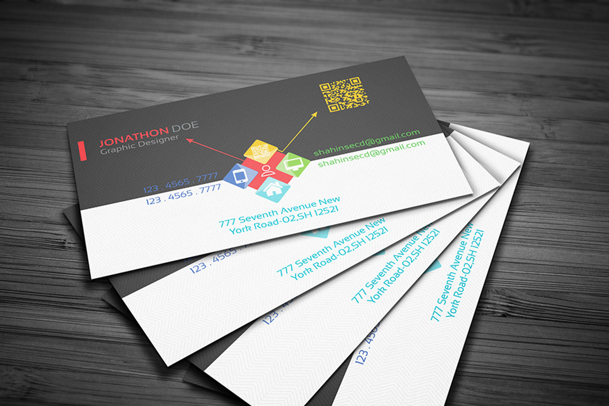 Infographic Business Card, a Business Card Template by DesignGhar