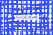 Blue Painted Grid, a Pattern Graphic by MalyskaStudio