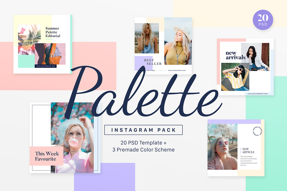 Instagram Pack - Palette, a Social Media Template by muhisya