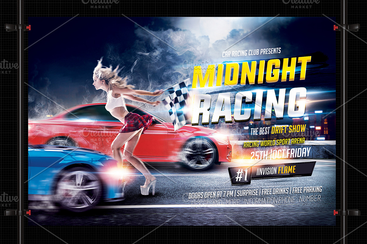 Midnight Race Flyer, a Flyer Template by Basez Flyers