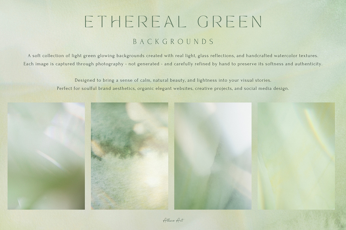 110 Ethereal Green Backgrounds | Watercolor Textures