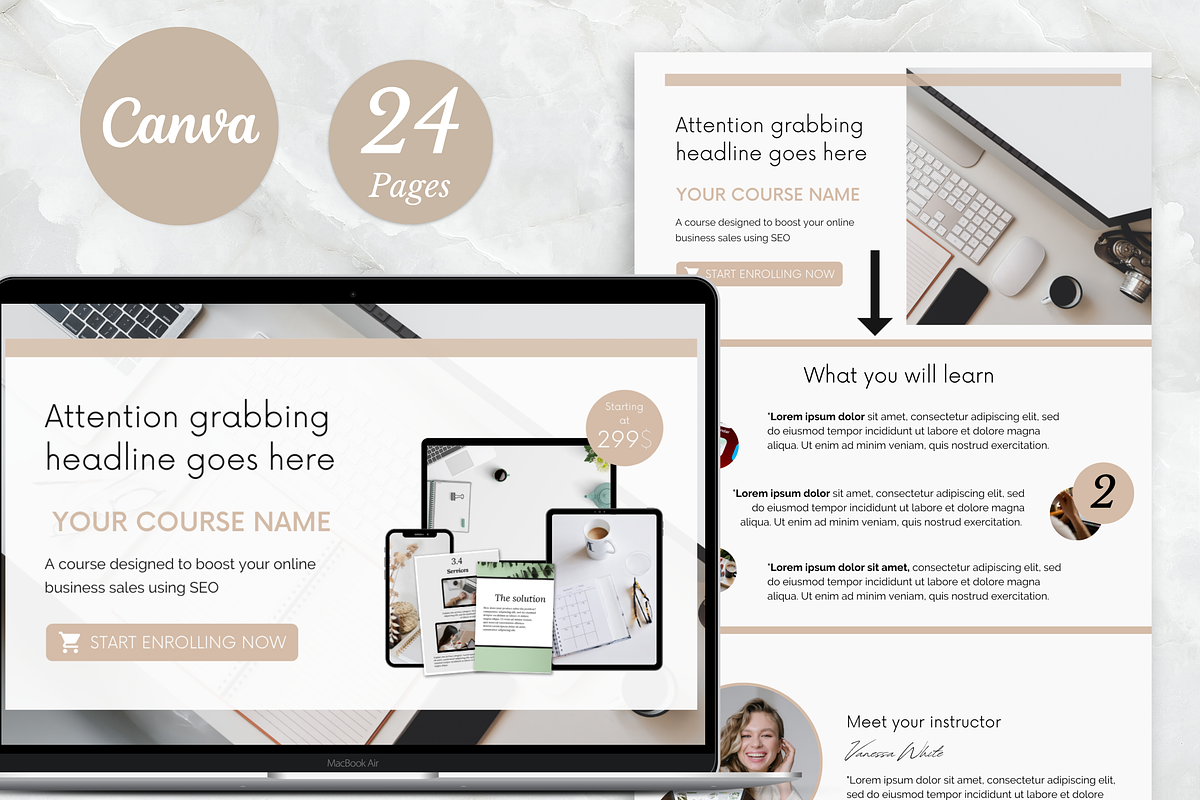 Canva Landing Page Template, a Landing Page Template by PittaFinePrint