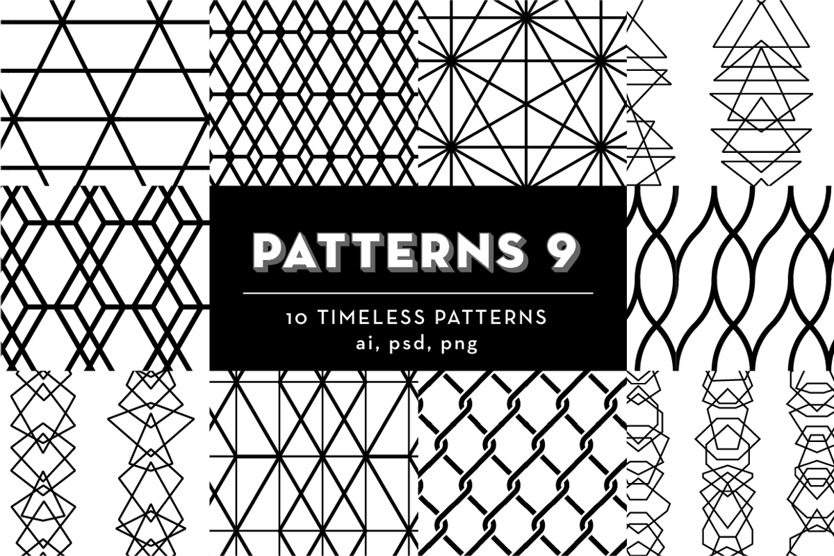 PATTERNS 9: 10 Geometric Patterns, a Pattern Graphic by kloroform