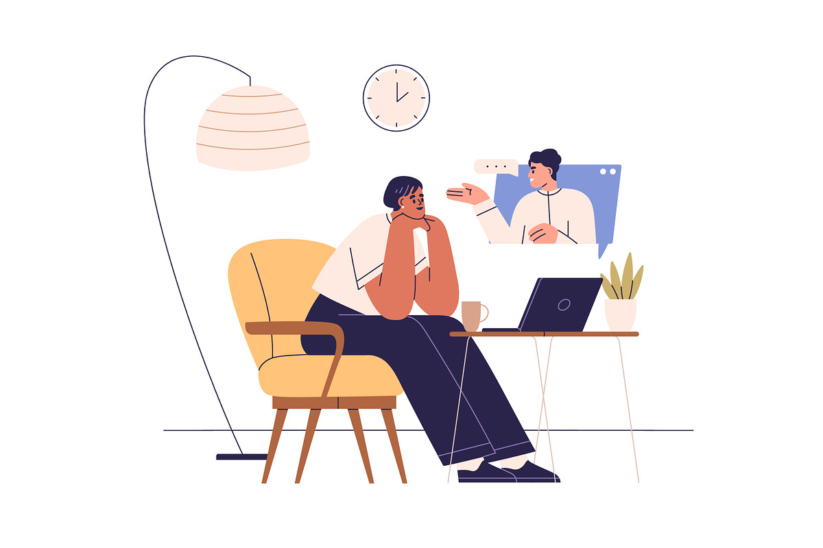 People during online communication, a Person Illustration by Good Studio