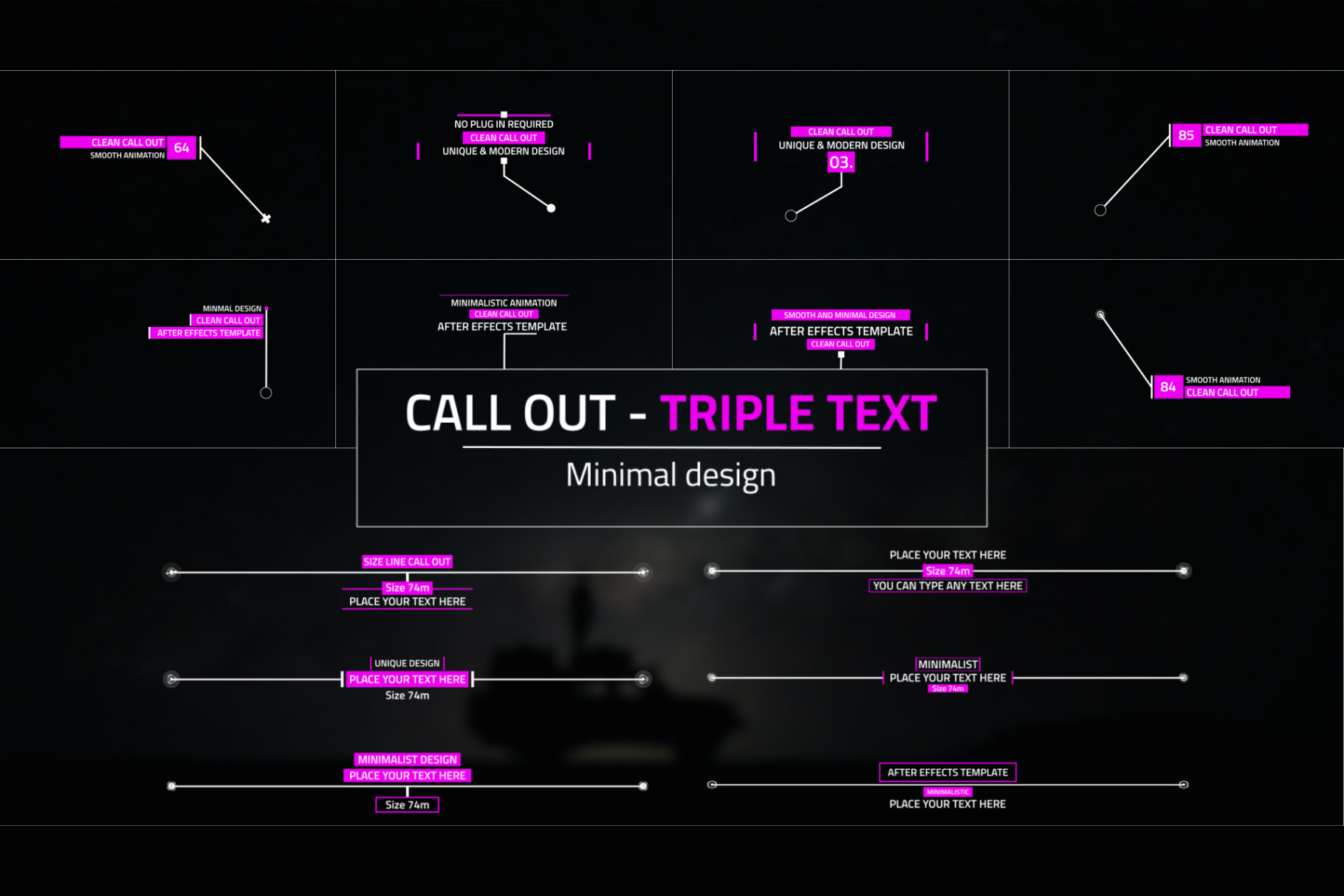 Triple Text Call Out | After Effects | Templates & Themes ~ Creative Market