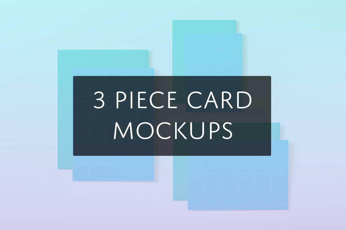 3 Piece Card Mockups, a Print Template by SparkleStock
