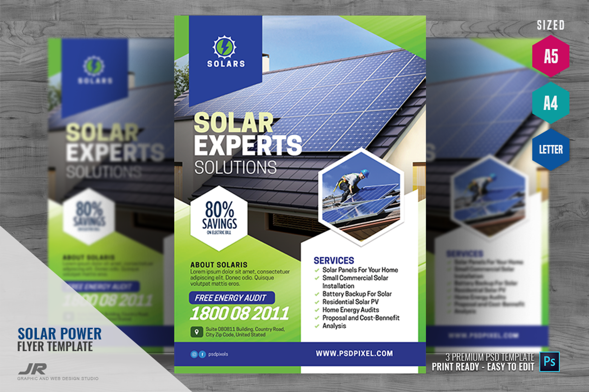 Solar Power Experts Flyer, a Flyer Template by PSDPixel | Creative Market