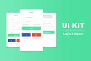 Login and Sign Up UI Kit, an UI Kit Template by vectorbugs