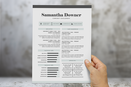 Creative 2 in 1 Word resume, a Resume Template by Inkpower