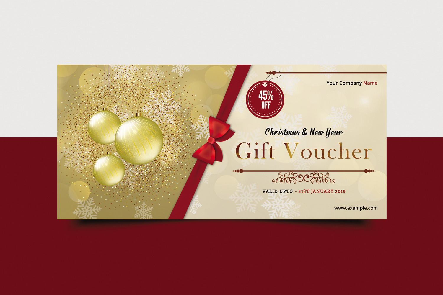 New Year Gift Voucher V12, a Stationery Template by Template Shop