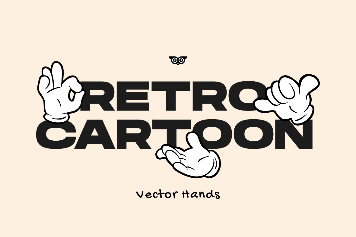 Retro Cartoon Hands, an Illustration by ClayStudio