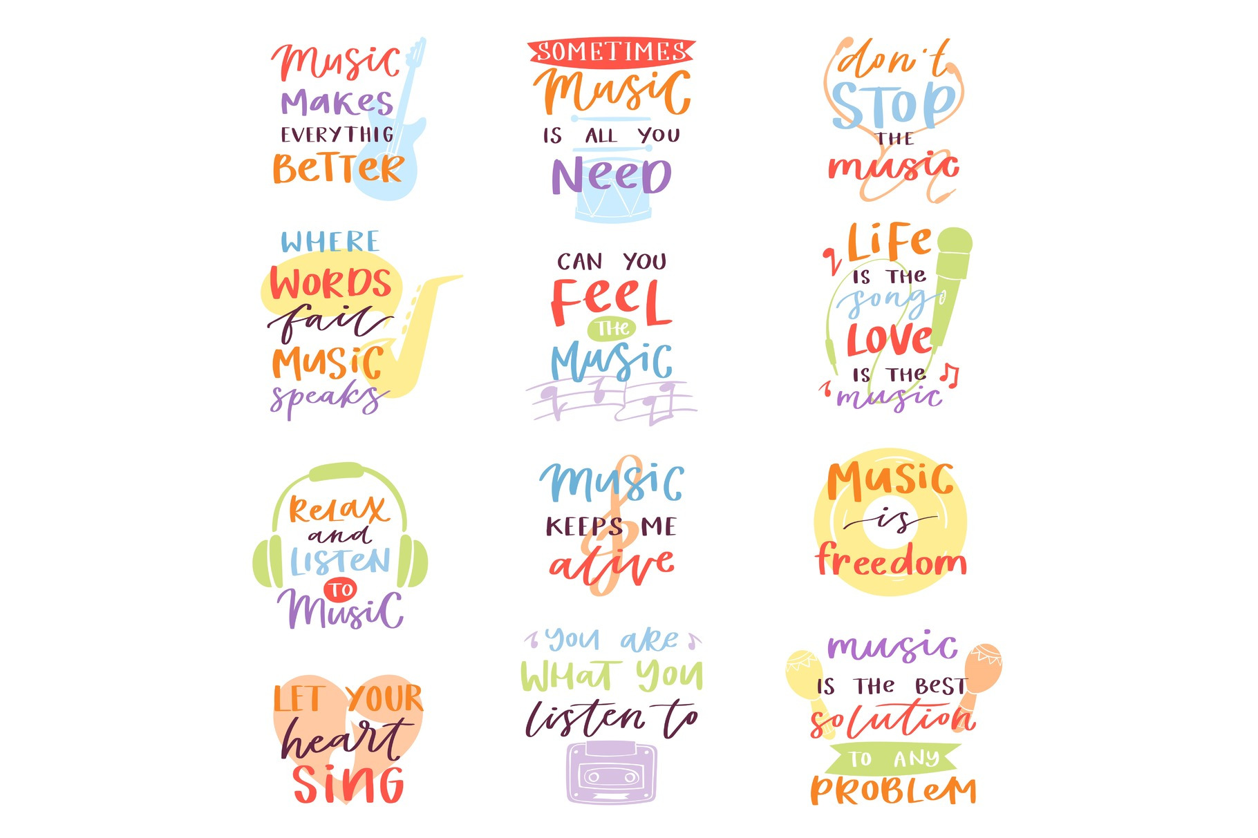 Music lettering vector musical, a Decorative Illustration by RocketArt