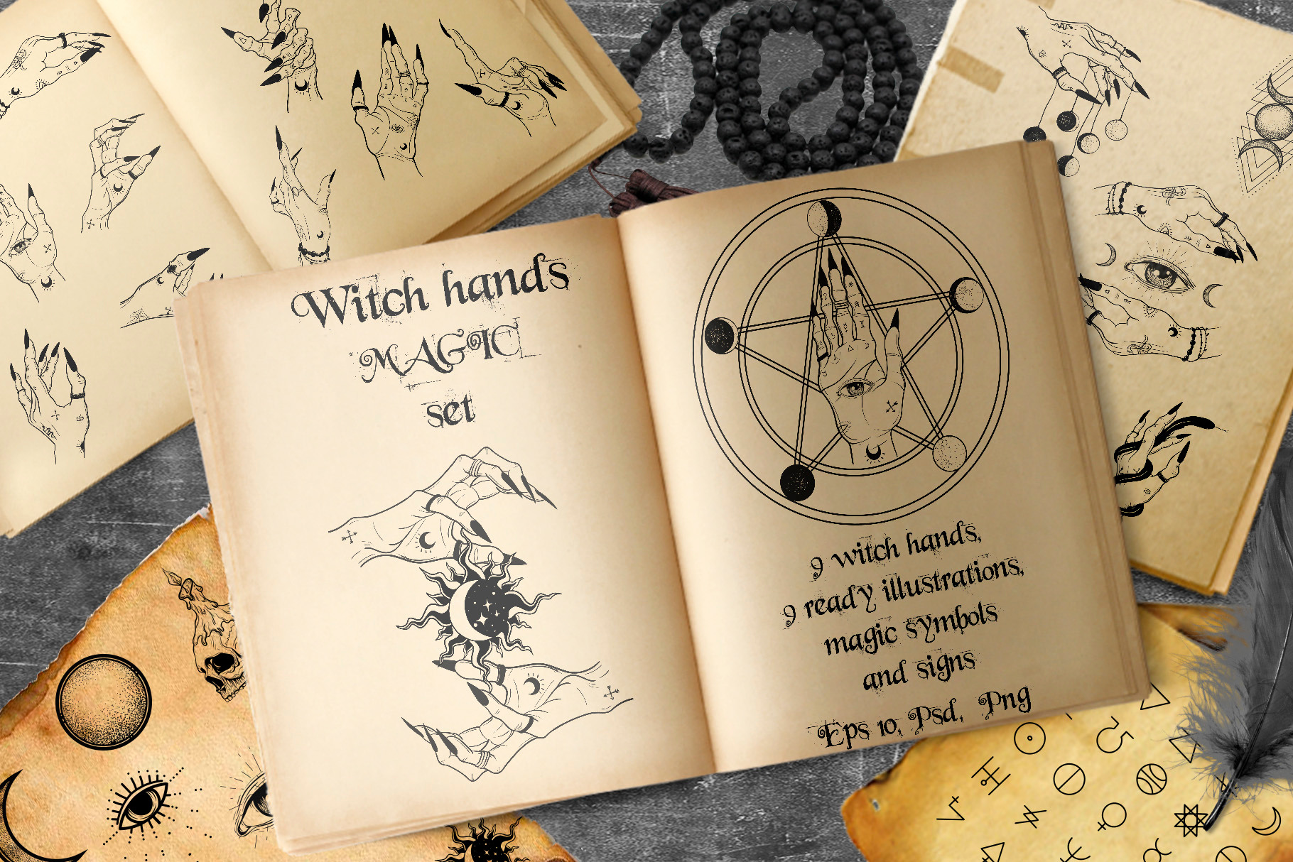 Witch hands magic set, an Object Graphic by veter