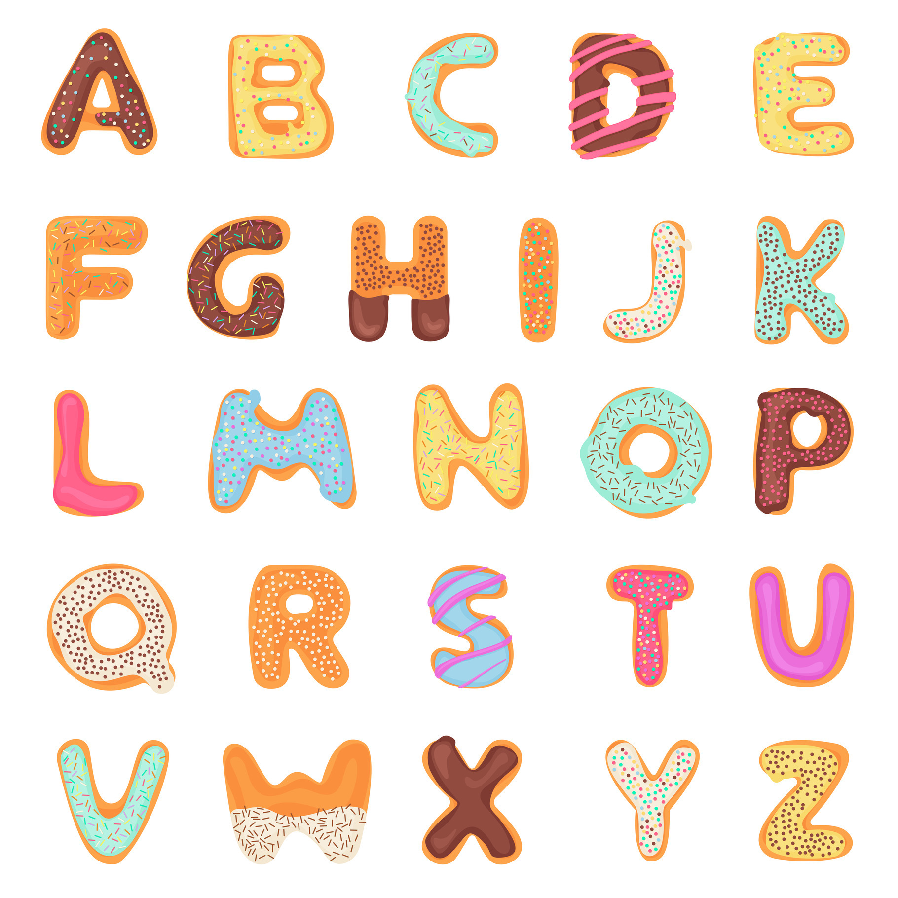 Sweet alphabet font letters, a Decorative Illustration by Lemberg Vector