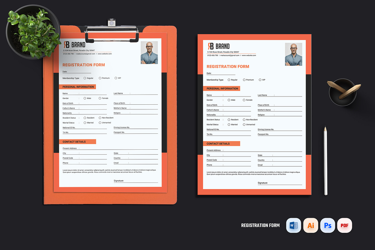 Registration Form, a Stationery Template by iDoodle Studio