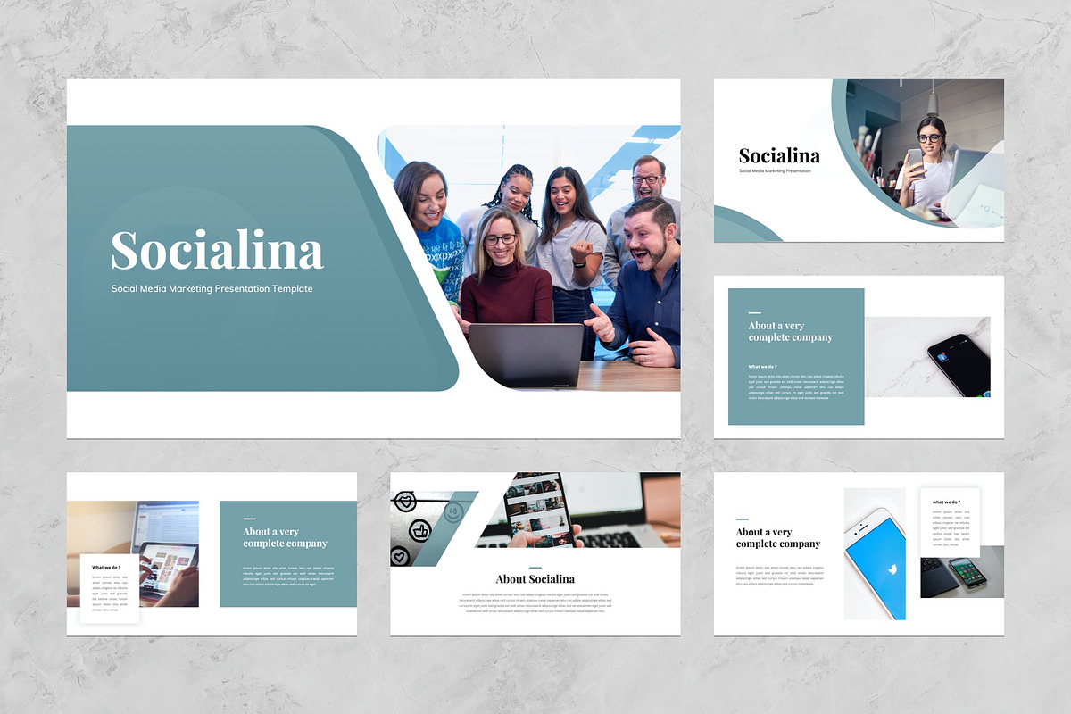 Social Media Google Slides Template, a Presentation Template by Graphue