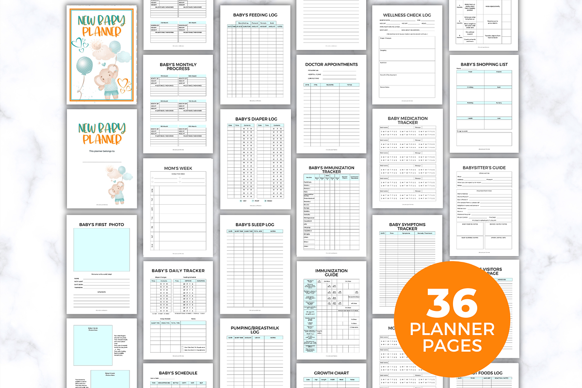 New Baby Planner - Printable | Creative Market