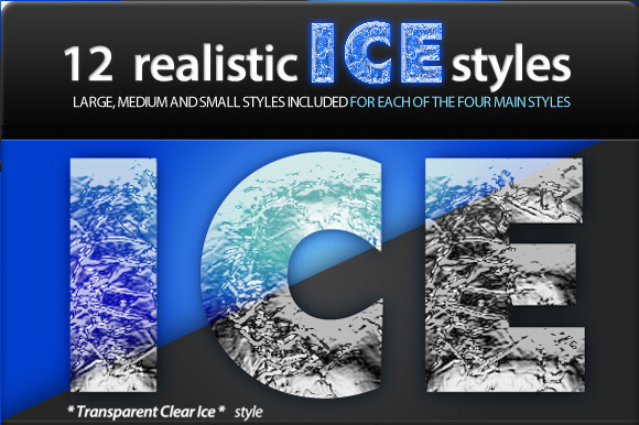 Realistic Ice Styles, a Layer Style Add-On by CleanLines