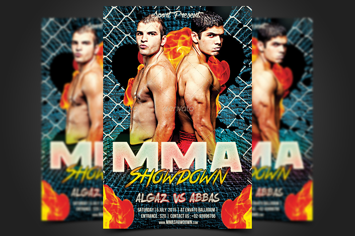 MMA Showdown Flyer Template, a Flyer Template by meisuseno