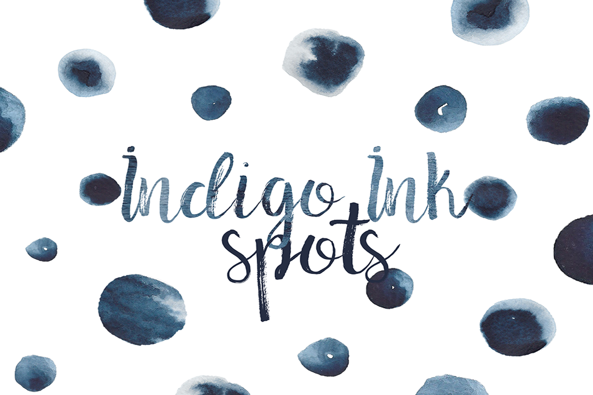 Indigo Ink Spots, an Illustration by Jenna Davis Designs