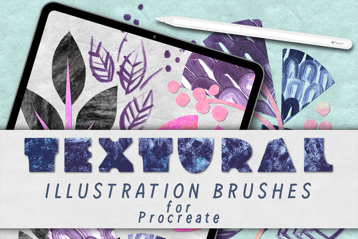 Textural Illustration for Procreate, a Brush Add-On by UPROOT | Creative Market