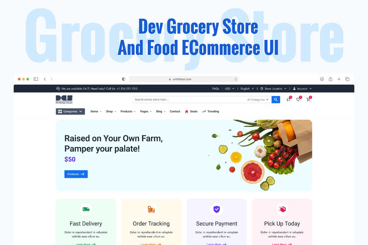 Dev Grocery Store Food eCommerce UI | Creative Market
