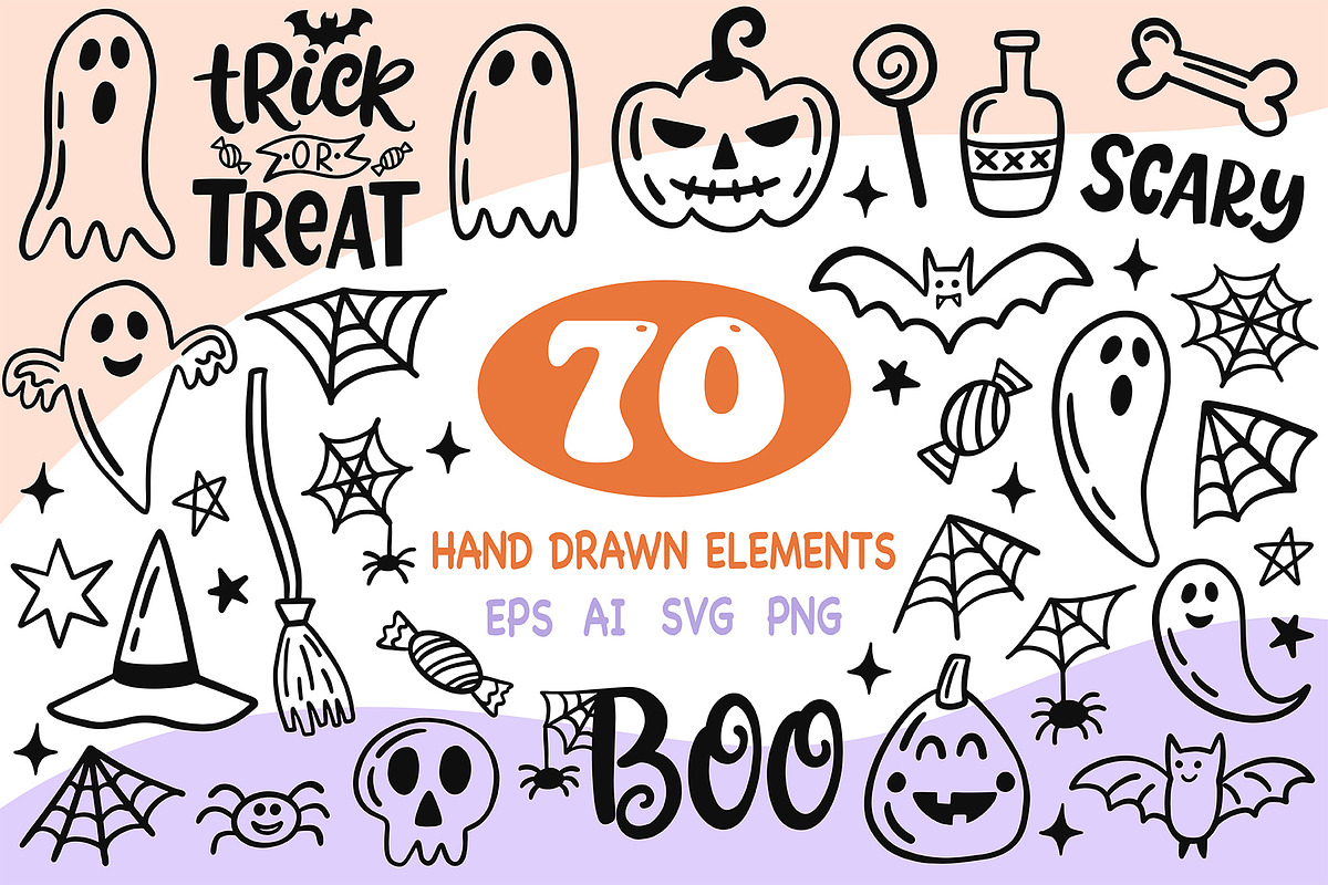 Cute Halloween Graphics Bundle +SVG, a Graphic by Katrinelly